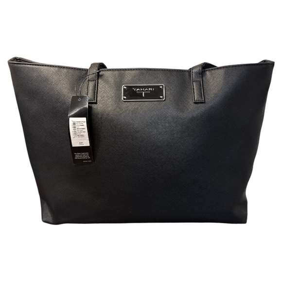Tahari | Bags | Tahari Saffiano Tote Bag Elegant Minimalist Design ...
